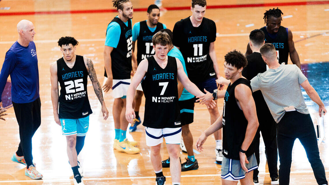 Duke products Kon Knueppel, Sion James thrilled to team up with Hornets ...