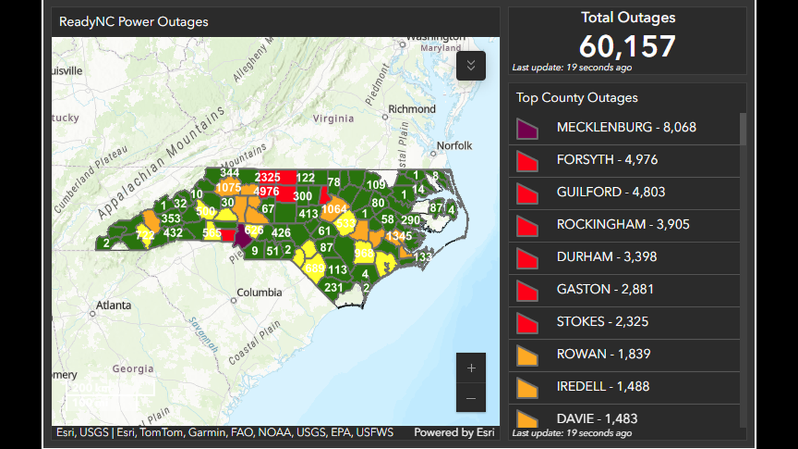 Thousands without power in Charlotte region, state says | Charlotte ...