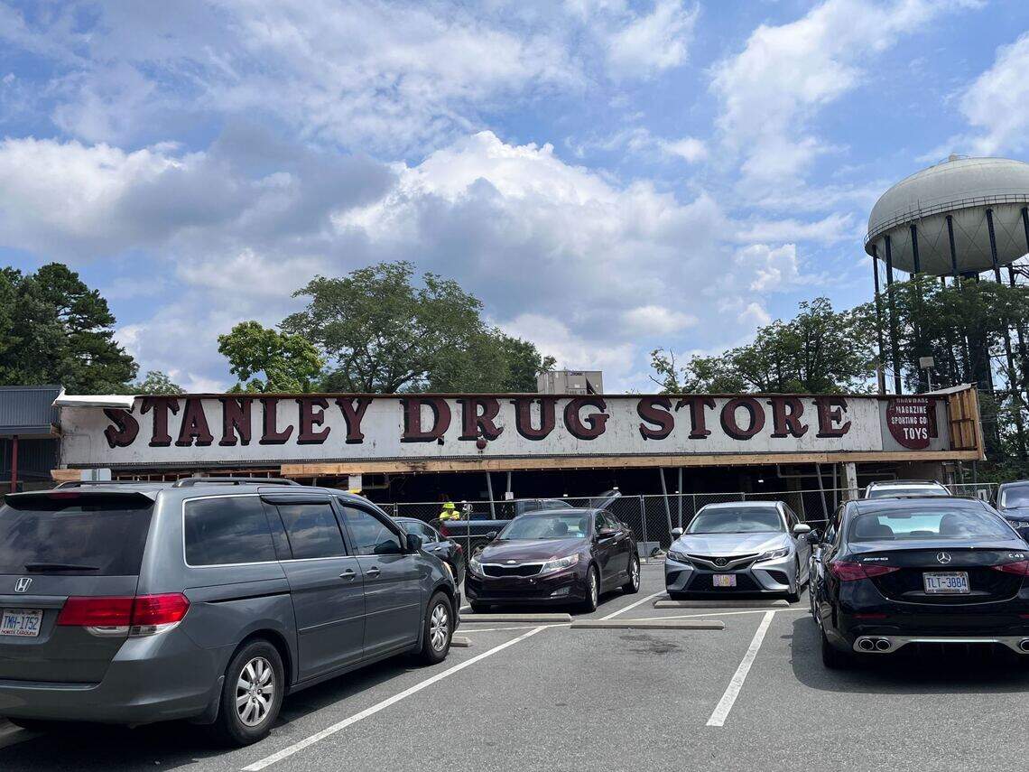 Sign for Stanley Drug Store in Charlotte unveiled during renovations ...