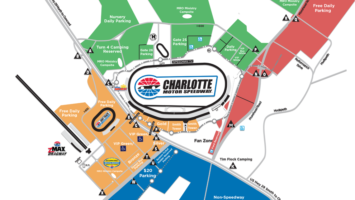 Charlotte Motor Speedway Parking Map For Coke 600 Rock Hill Herald