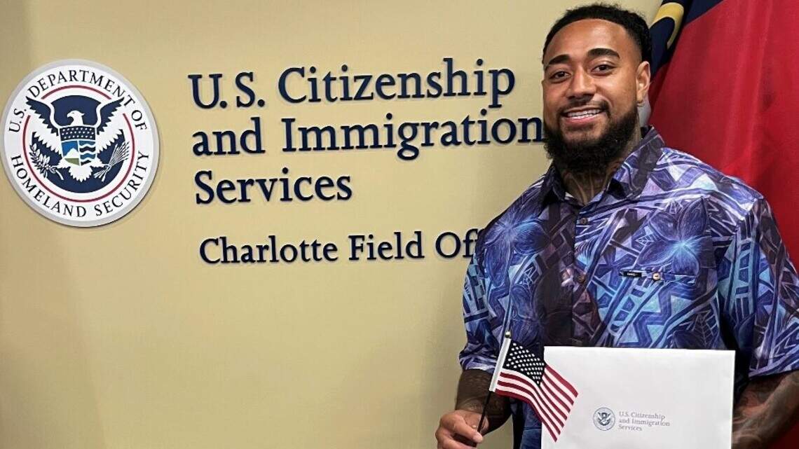 Panthers LB Frankie Luvu’s long journey to U.S. citizenship | The State