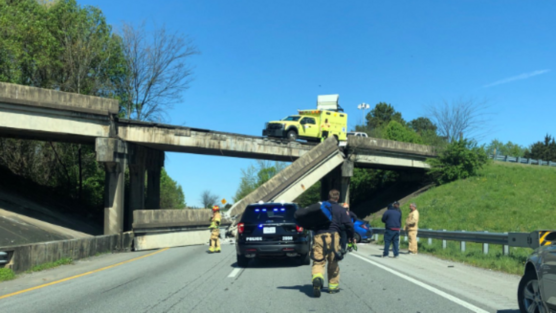 I-75 detours: Bridge collapses on roadway in TN, Chattanooga ...